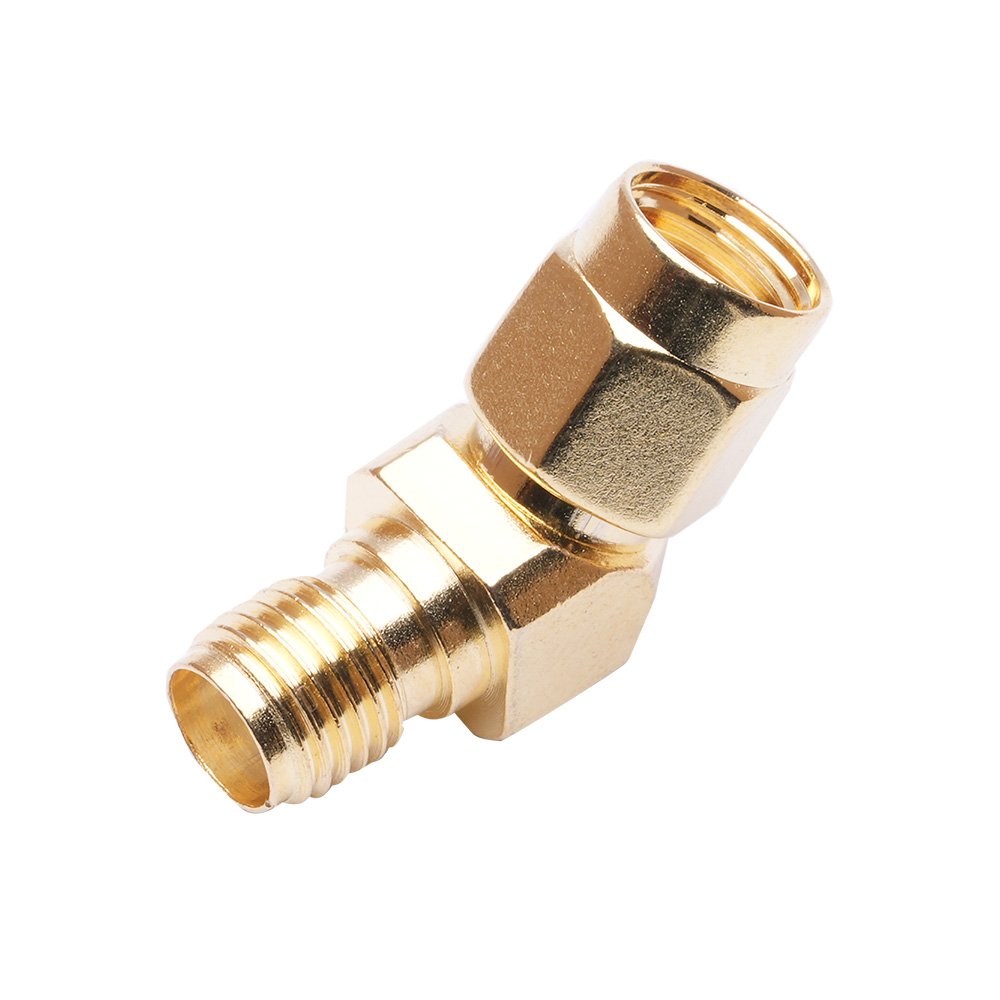 Plexa RP-SMA Male to SMA Female 135-Degree (5 pack) - MantisFPV Plexa RP-SMA Male to SMA Female 135-Degree (5 pack) - MantisFPV