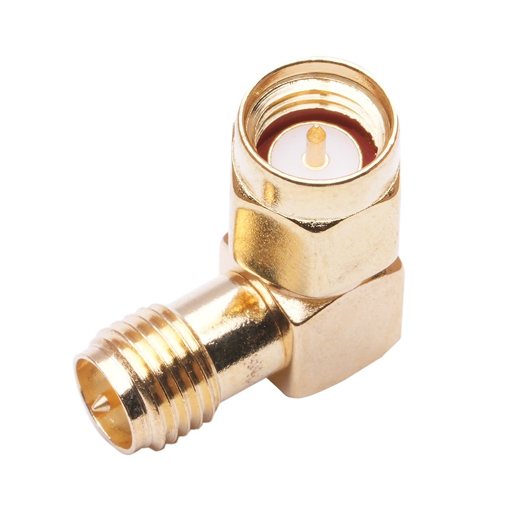 Plexa SMA Male to RP-SMA Female 90-Degree (5 pack) - MantisFPV Plexa SMA Male to RP-SMA Female 90-Degree (5 pack) - MantisFPV